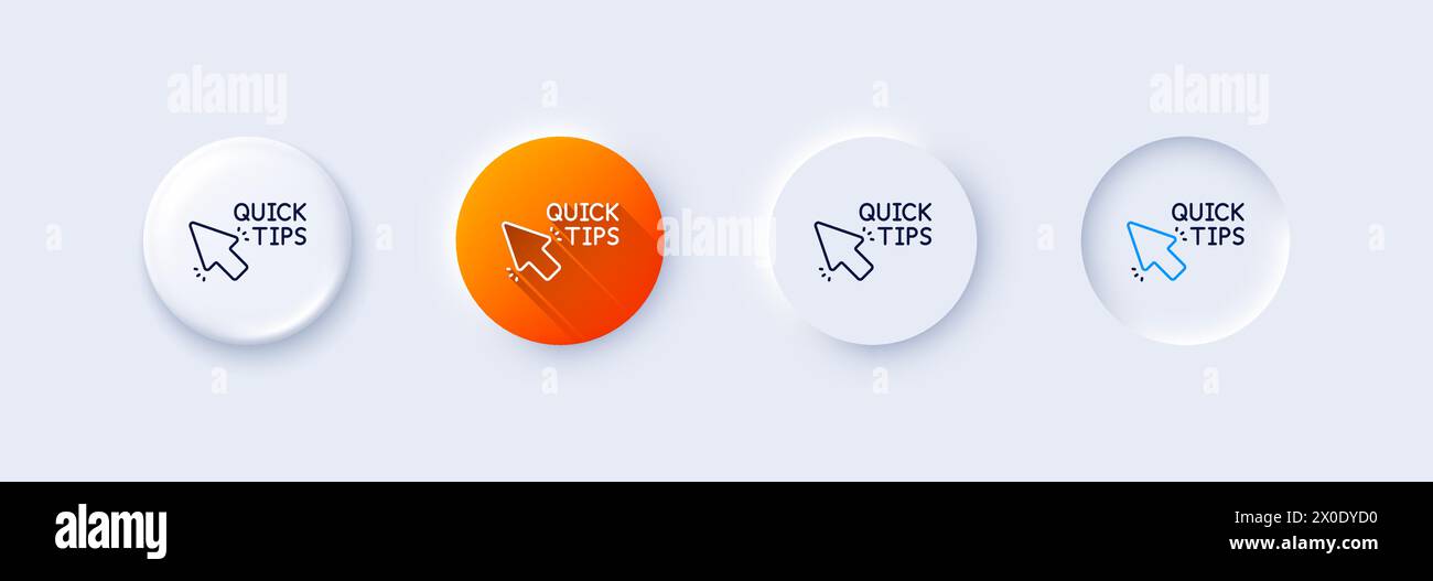 Quick tips click line icon. Helpful tricks sign. Line icons. Vector ...