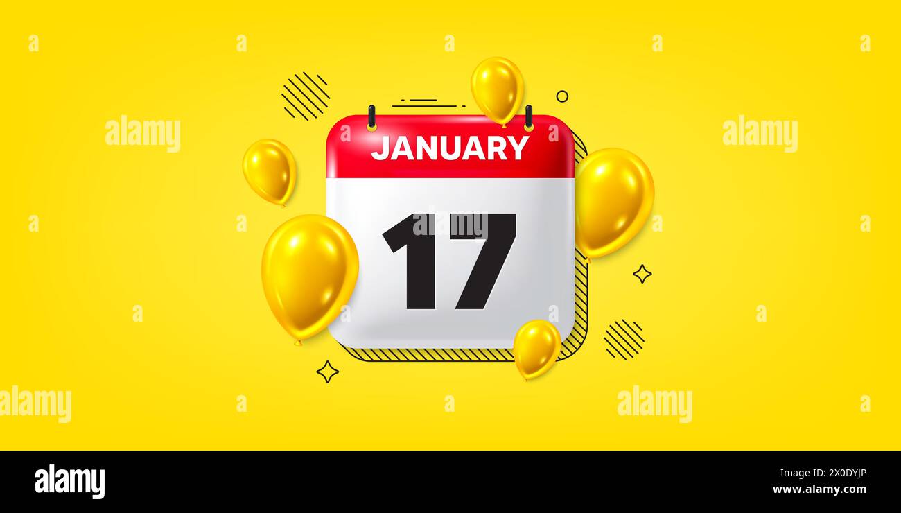 17th day of the month icon. Event schedule date. Calendar date of ...