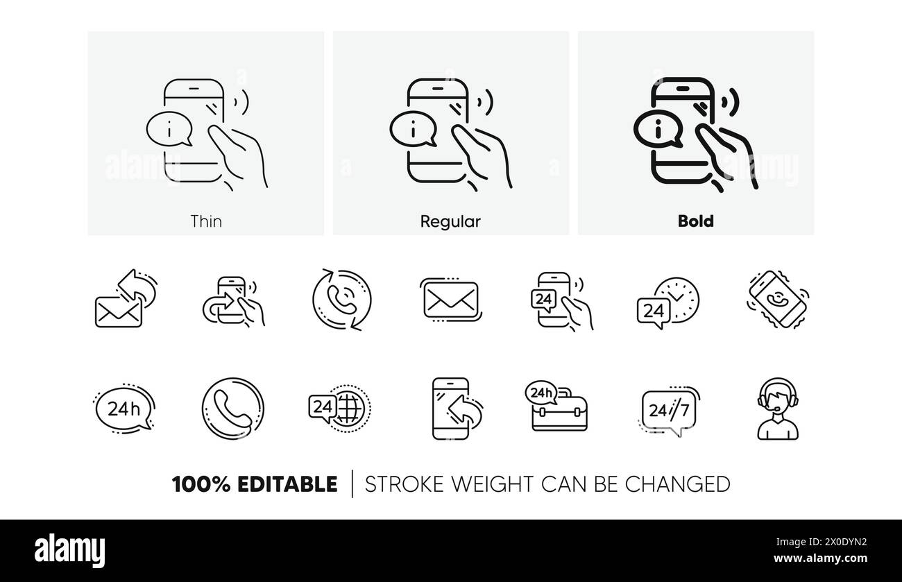 Processing line icons. Call center, Support and Chat message. Linear ... Processing line icons. Call center, Support and Chat message. Linear ...