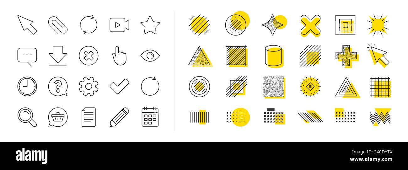 Document, Time and Calendar line icons. Question. Design elements. Vector Stock Vector Image ...