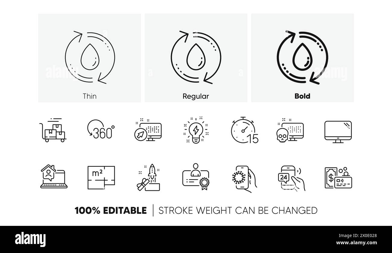 Computer, 24h service and Web system line icons. For web app, printing. Line icons. Vector Stock ...