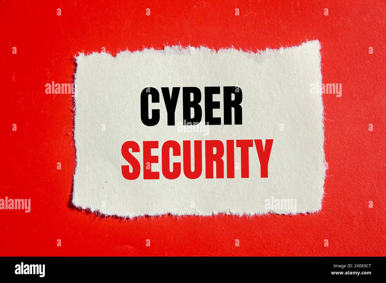 Cyber Security Words Written On Ripped Paper With Red Background