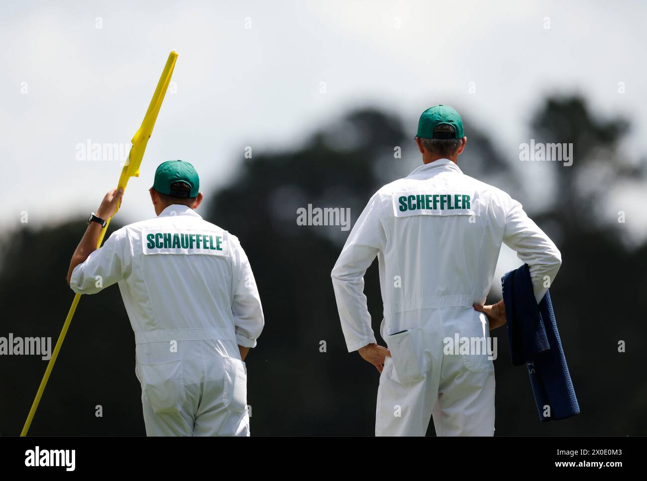 Augusta, United States. 11th Apr, 2024. Xander Schauffele's caddie ...