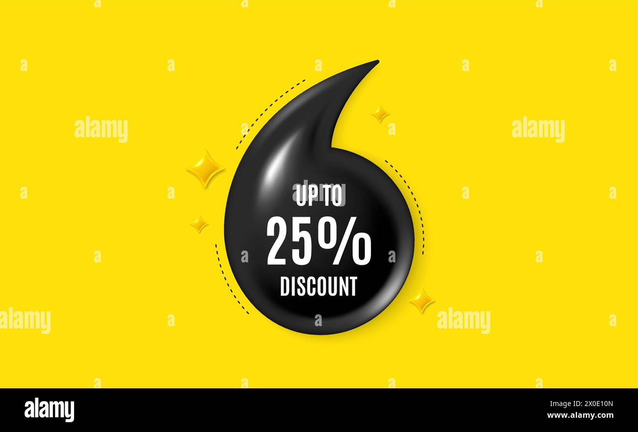 Up to 25 percent discount. Sale offer price sign. Offer 3d quotation ...