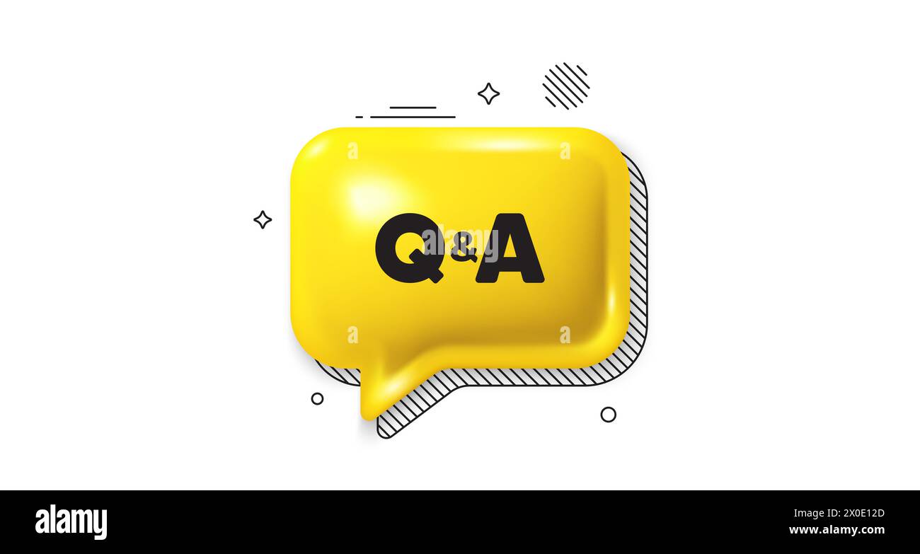 Questions and answers icon. Answer question sign. 3d speech bubble icon. Vector Stock Vector ...