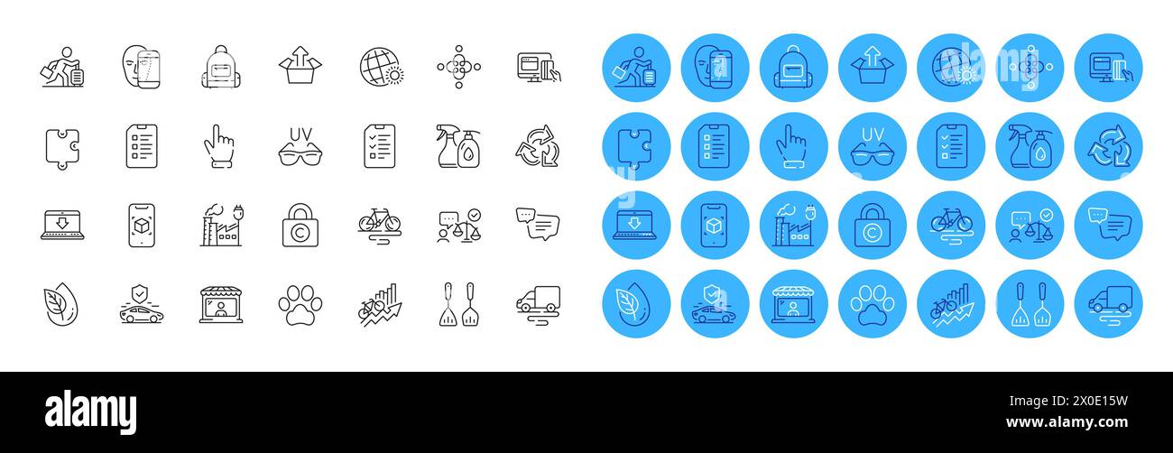 Training results, Interview and Transport insurance line icons pack ...