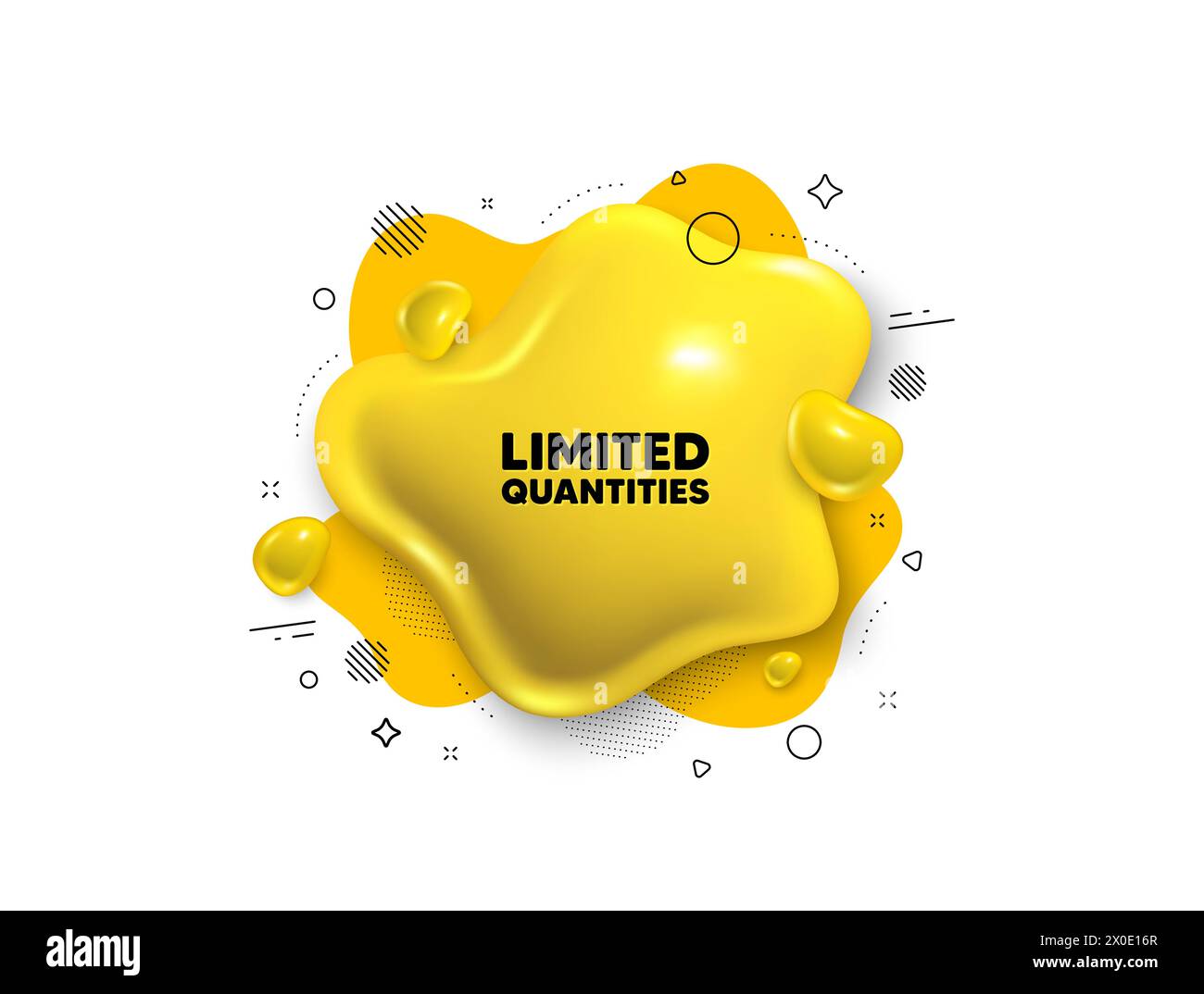 Limited quantities symbol. Special offer sign. Abstract liquid 3d shape ...