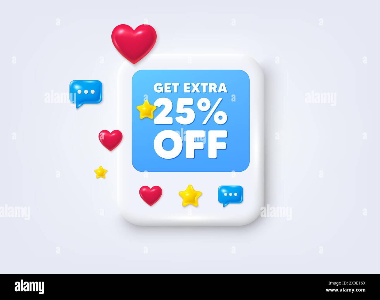 Get Extra 25 percent off Sale. Discount offer sign. Social media post ...