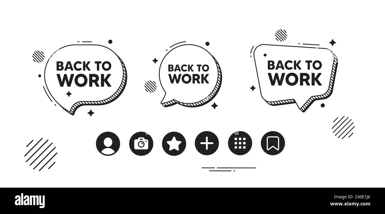 Back to work tag. Job offer. Speech bubble offer icons. Vector Stock ...
