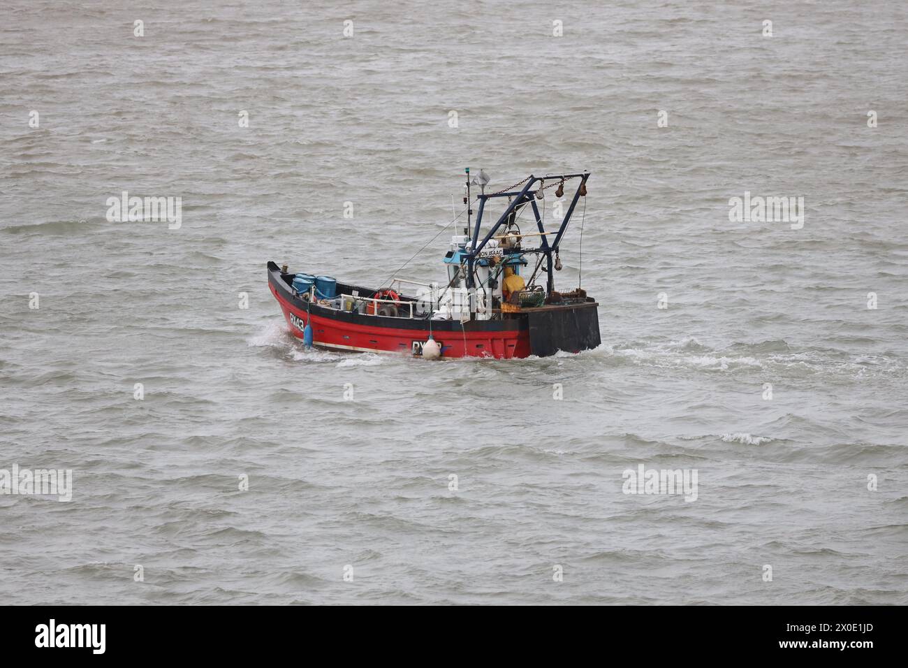 The 9 metre fishing vessel SIMON ISAAC (RX43) heading away from the ...