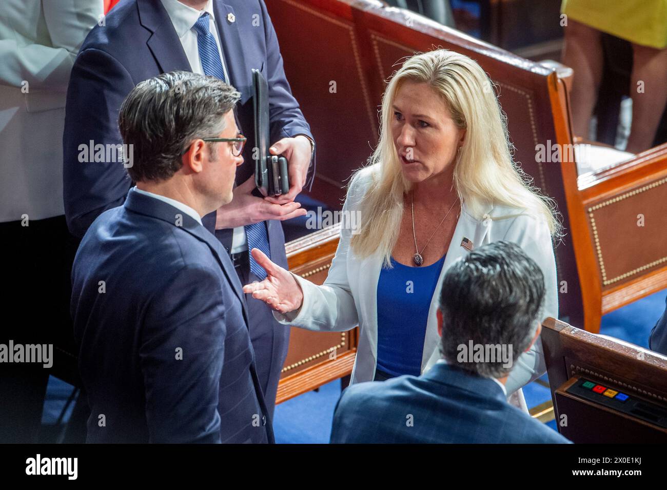 Speaker of the US House of Representatives Mike Johnson (Republican of ...