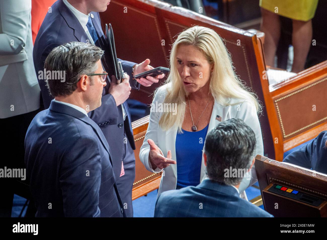 Speaker of the US House of Representatives Mike Johnson (Republican of ...