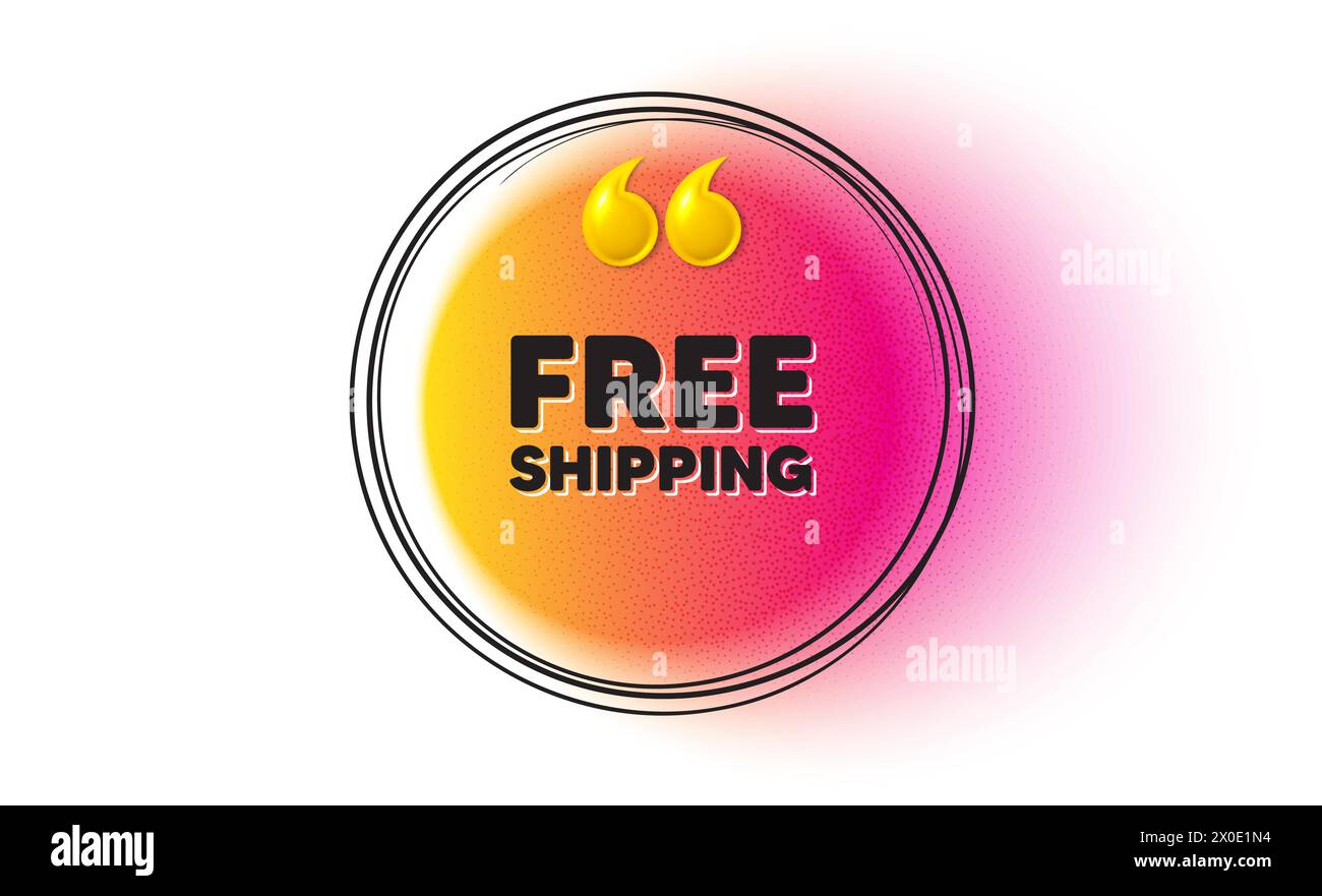 Free shipping tag. Delivery included sign. Hand drawn round frame ...