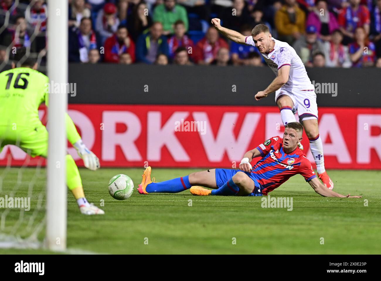 Pilsen, Czech Republic. 11th Apr, 2024. From left goalie of Viktoria ...