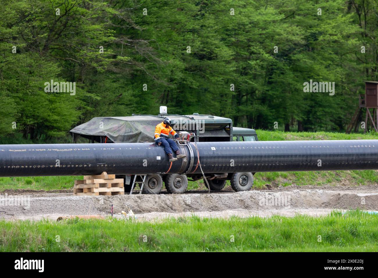 Neubau der Trans-Europa-Naturgas-Pipeline Bauarbeiten für die neue ...