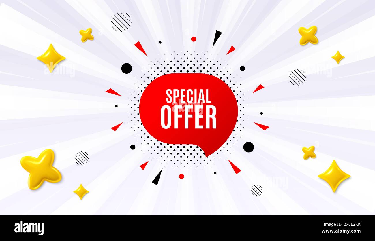 Special offer sticker. Discount banner shape. Offer sunburst ray banner ...