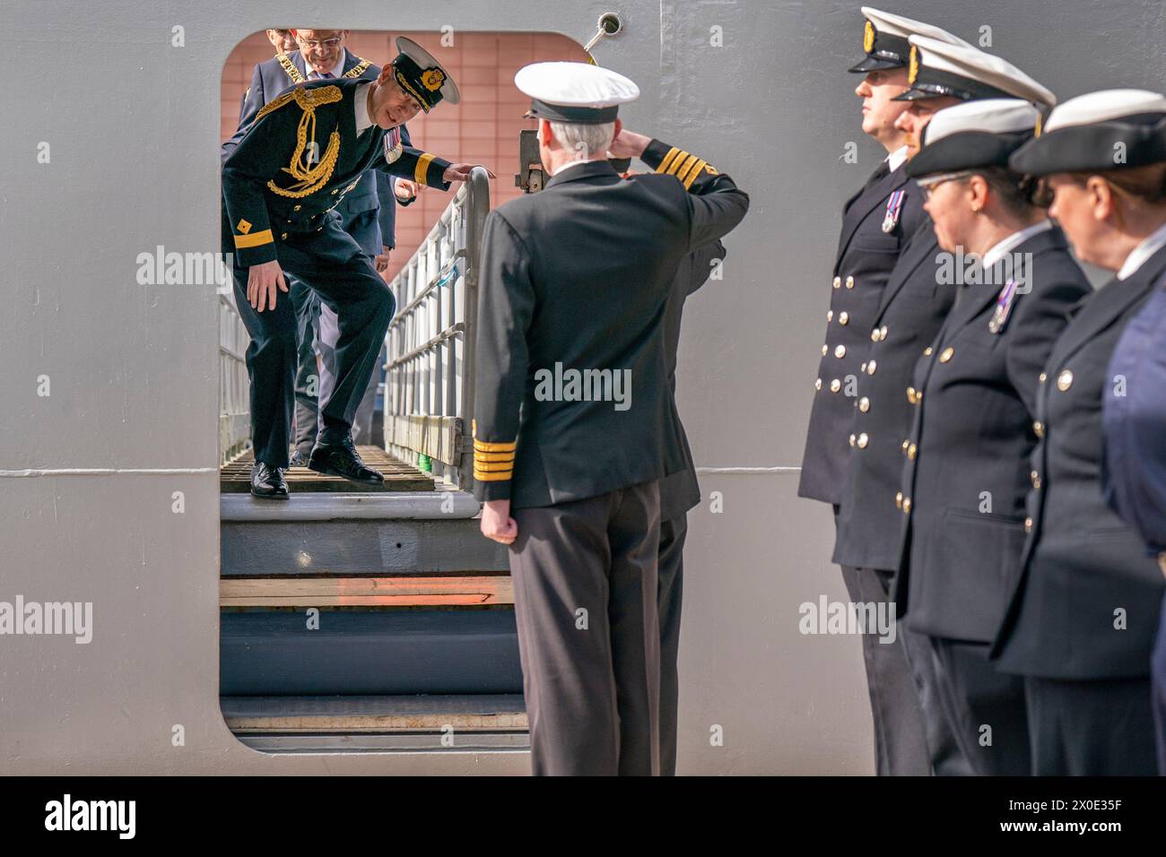Prince Edward, the Duke of Edinburgh, arrives onboard for the Service ...