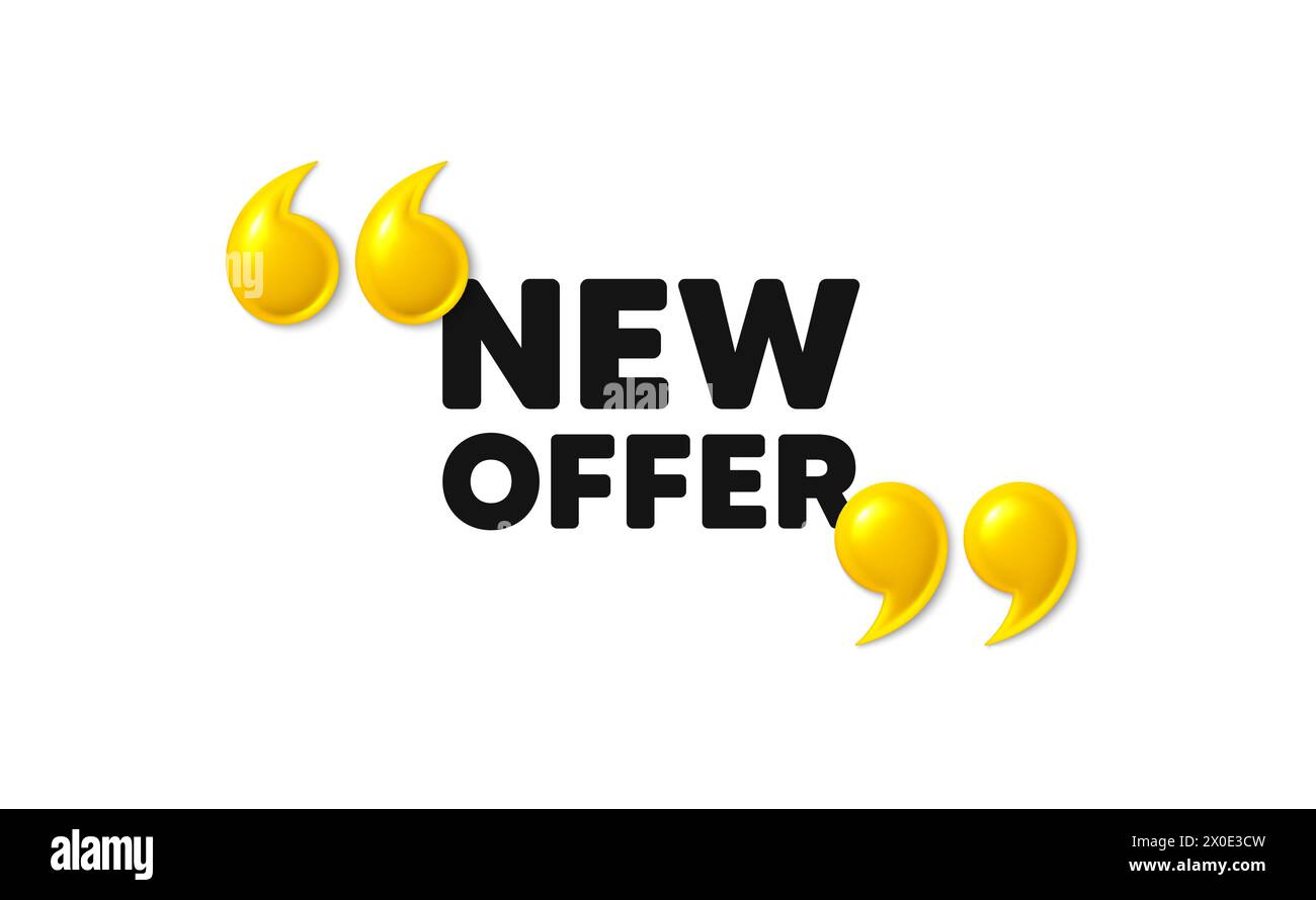 New offer tag. Special price sign. 3d quotation marks. Vector Stock ...
