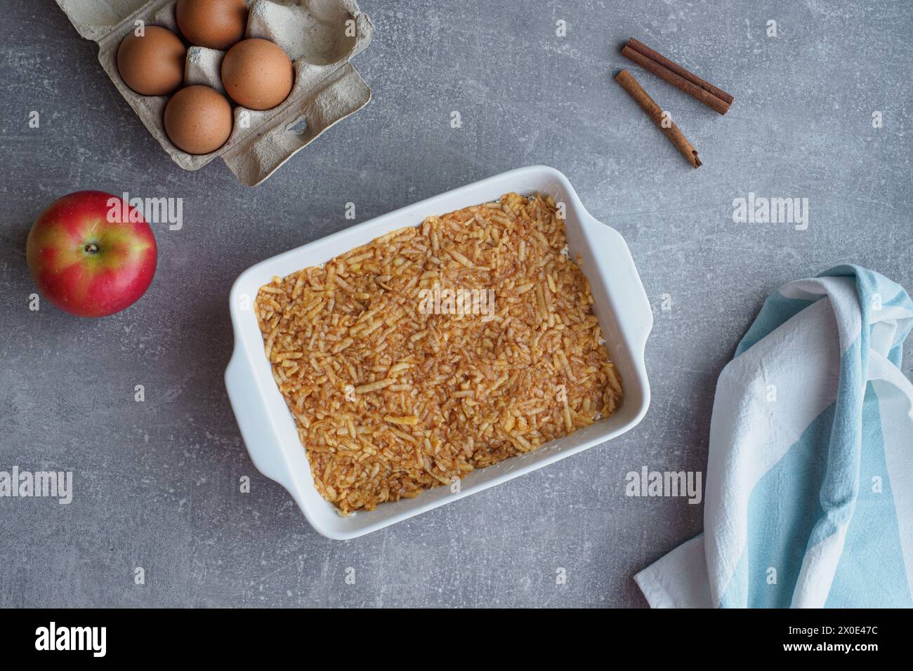 Preparing typical slovak apple pie - zemlovka - made from pastries ...