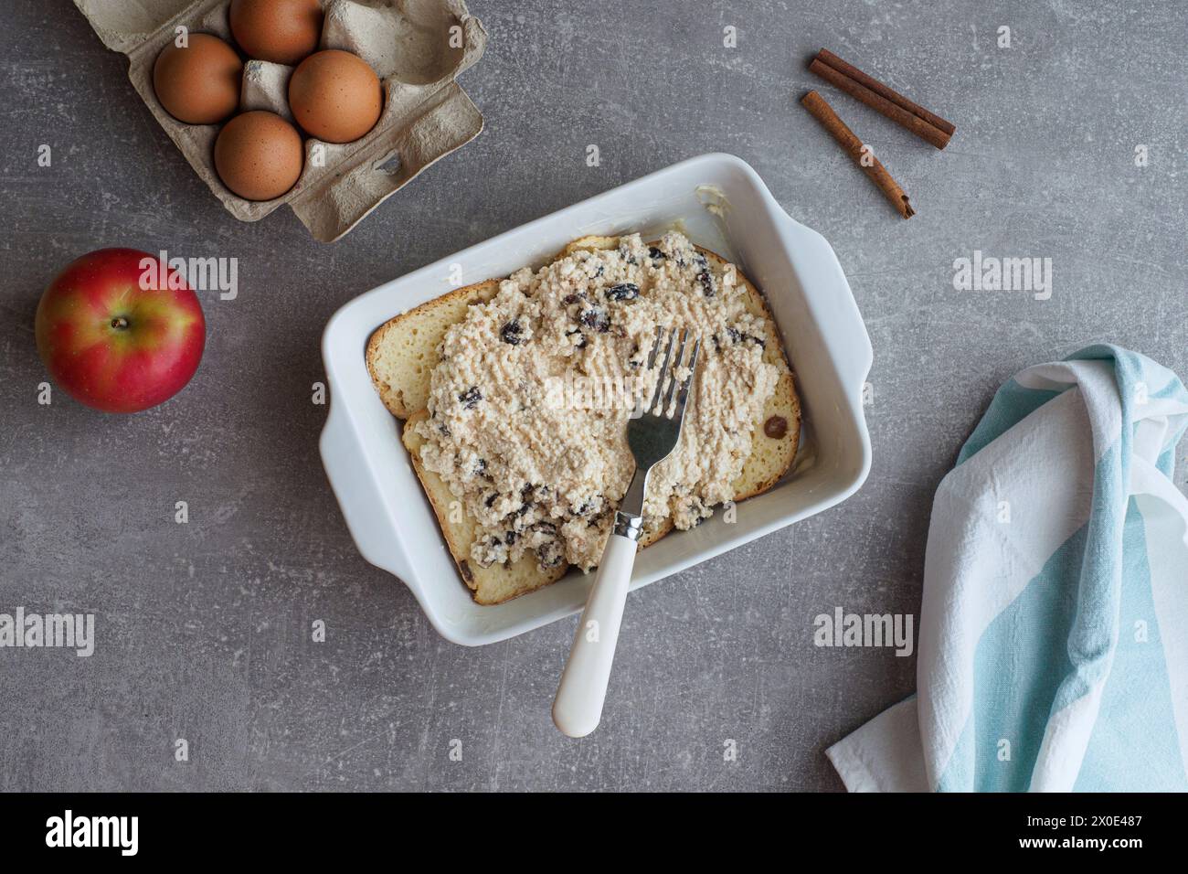 Preparing typical slovak apple pie - zemlovka - made from pastries ...