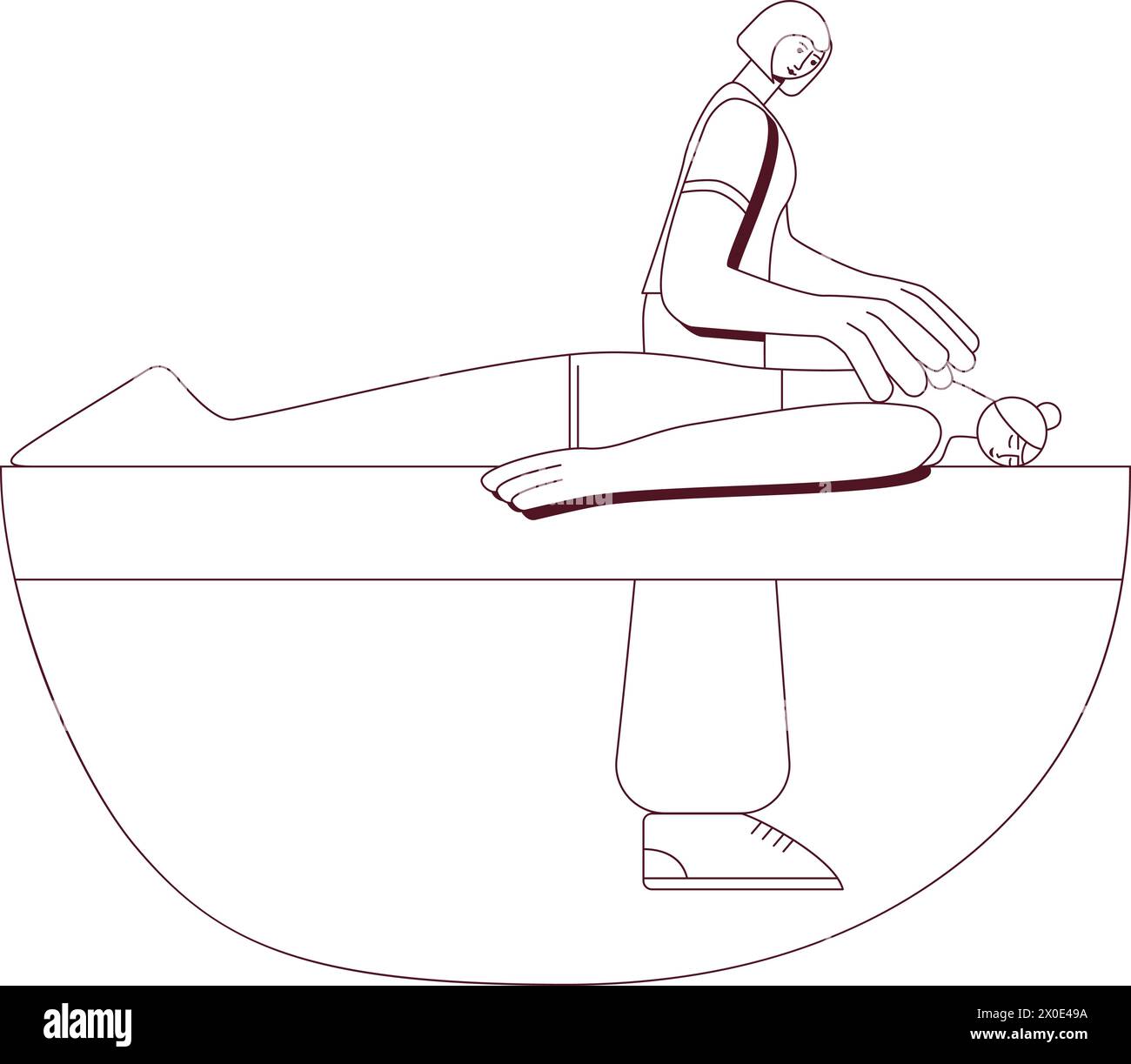 Trigger point massage therapy by professional therapist in spa. Contour ...