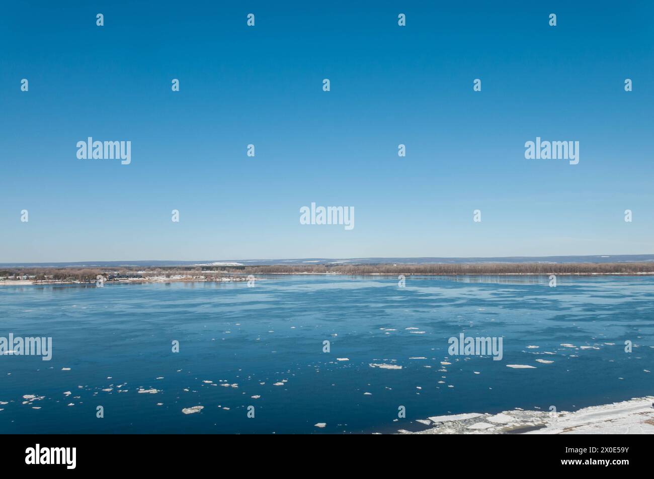 Nature Spring ice drift on the Volga River. Samara. 2024 Samara Samara ...