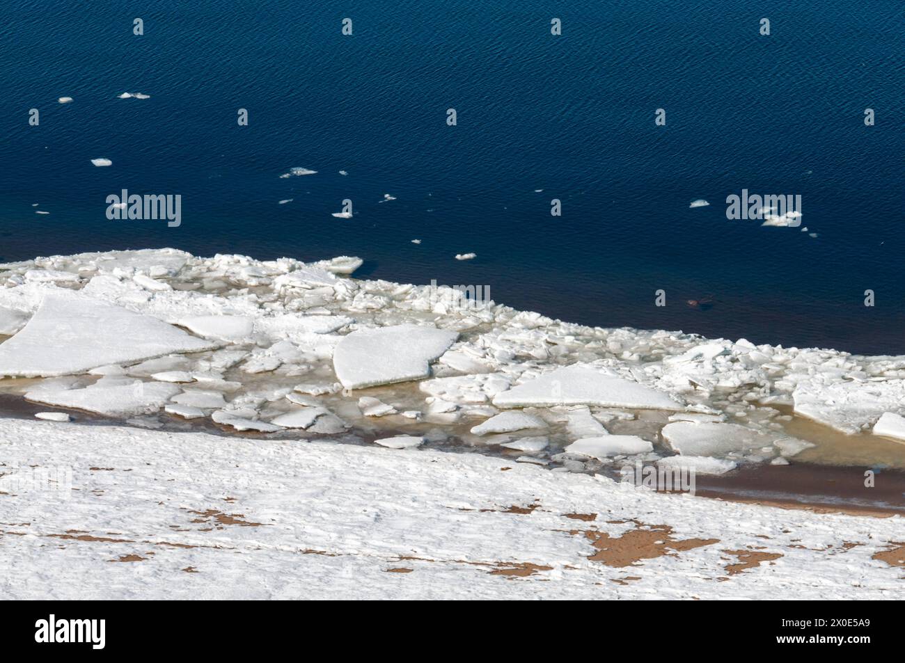Nature Spring ice drift on the Volga River. Samara. 2024 Samara Samara ...