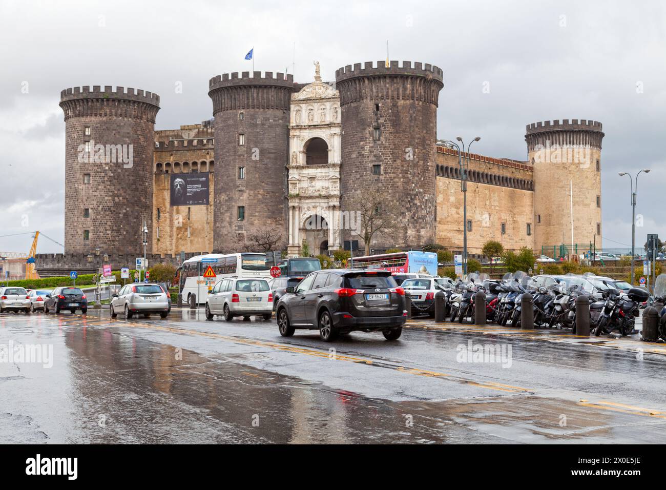 Naples Castle Italy Naples Italy New Castle Medieval Castle Stock