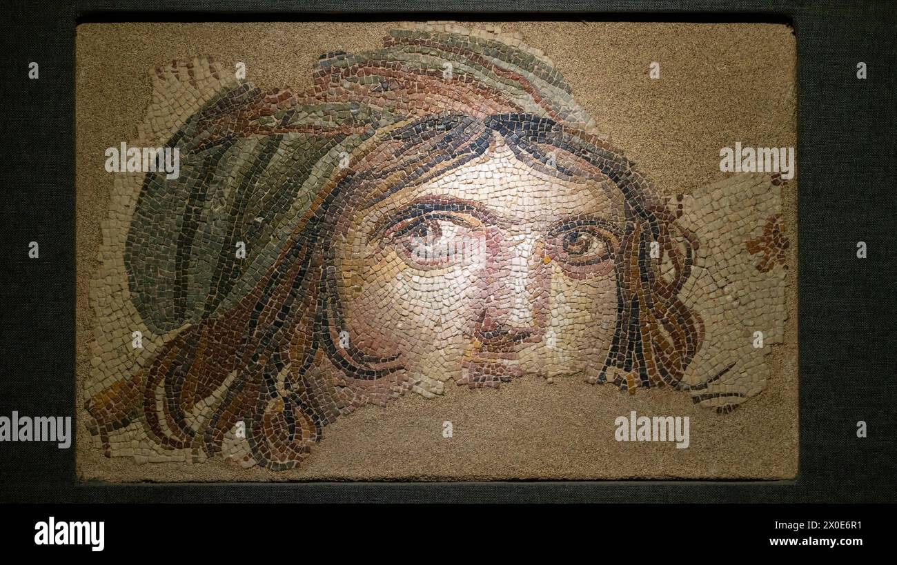 Gaziantep, Turkey - 18 October 2023: Famous Gypsy Girl mosaic inside ...