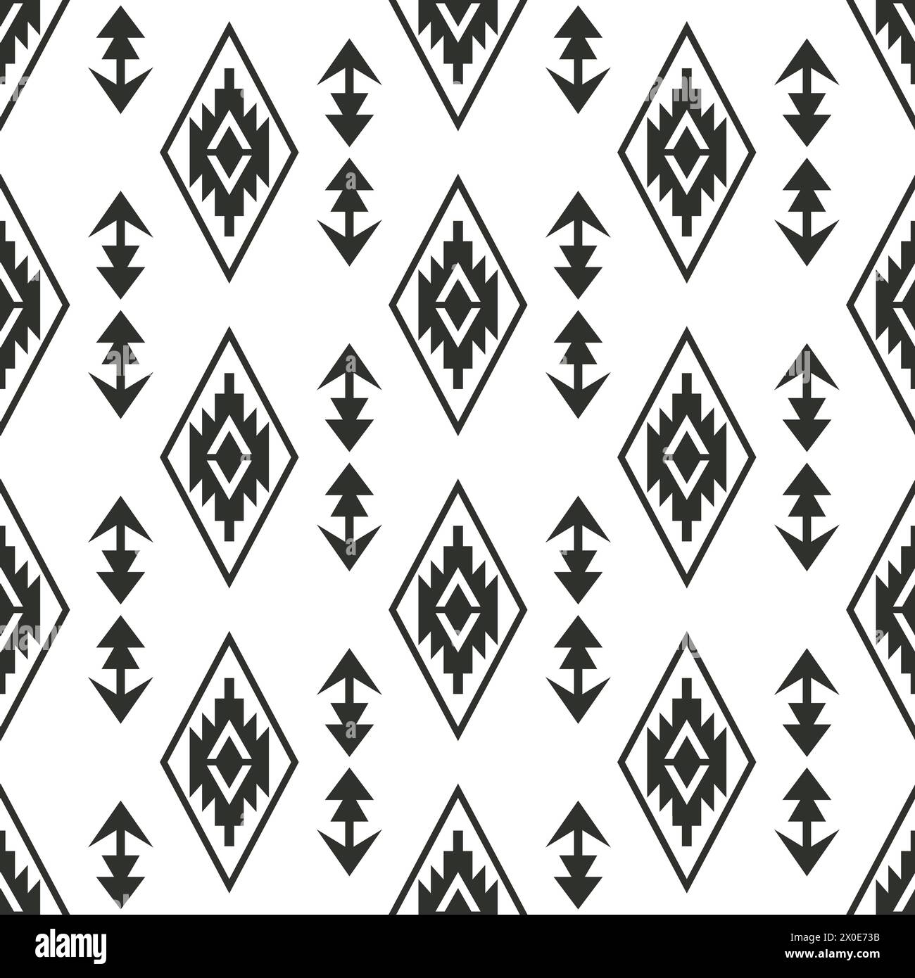Tribal Southwestern Navajo Folk Seamless Pattern Stock Vector Image ...