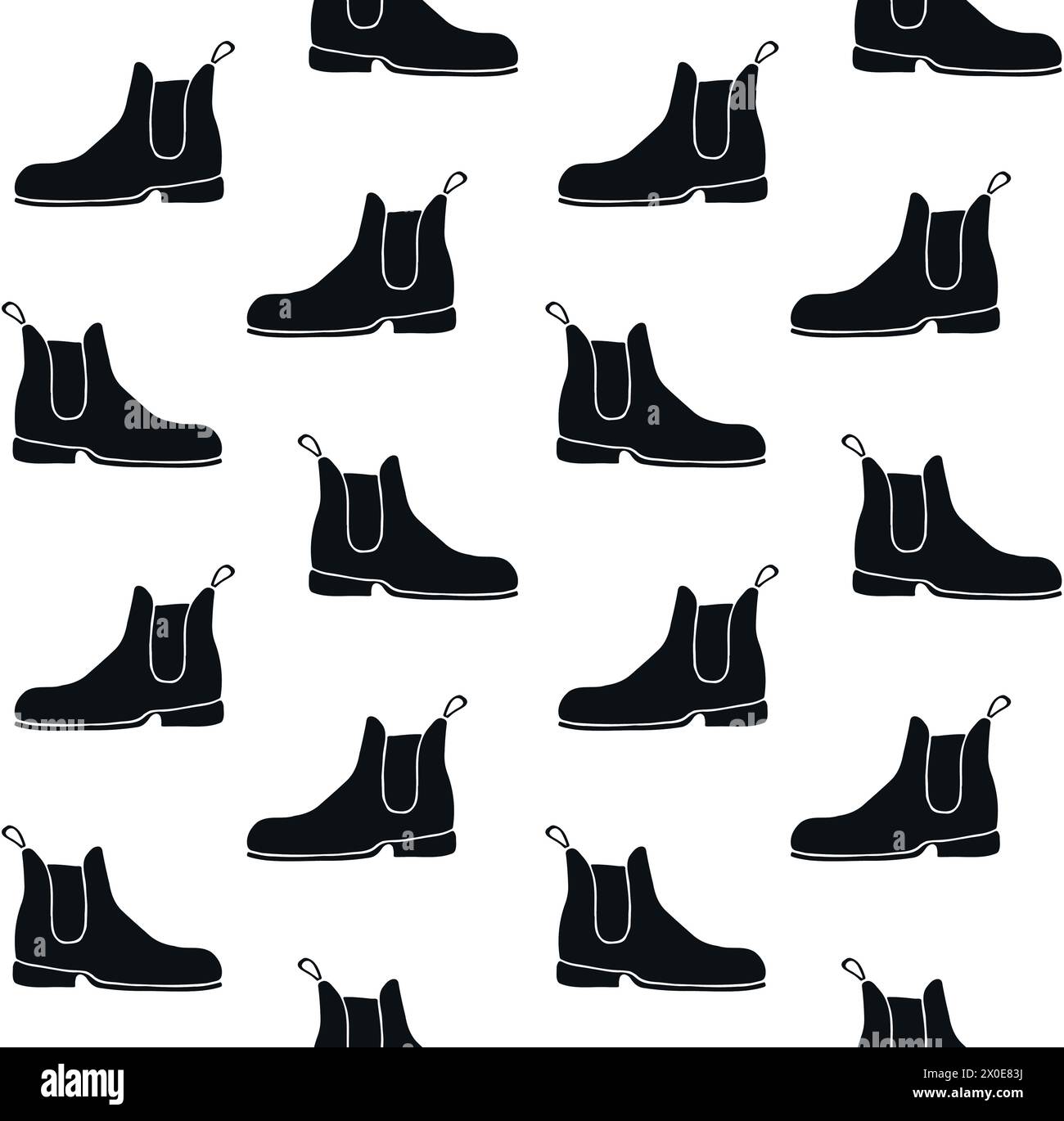 Vector seamless pattern of hand drawn doodle sketch horse riding boot ...