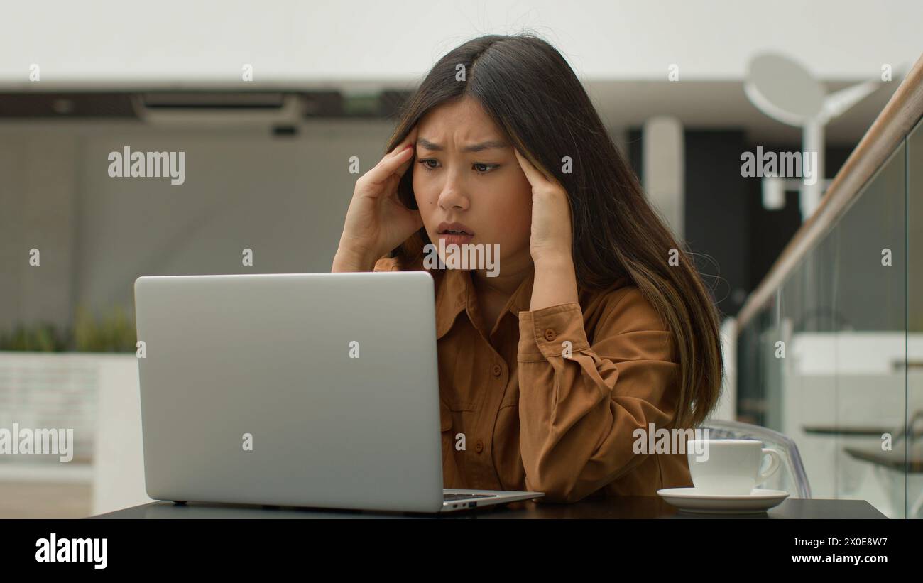 Asian sad stressed woman tired exhausted chinese korean japanese ...