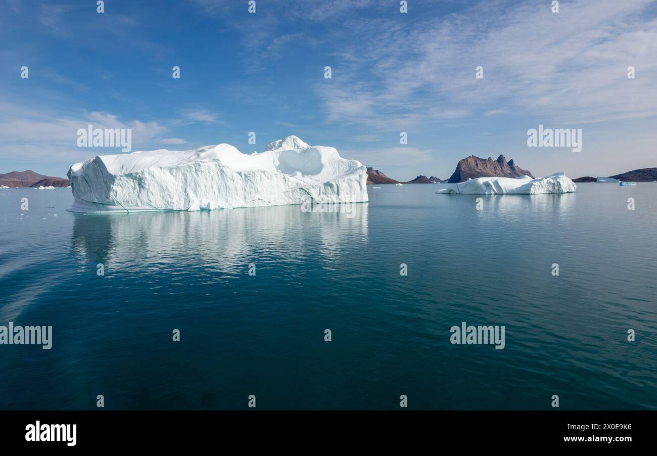 Icebergs in Storhamrene, East Greenland Stock Photo - Alamy