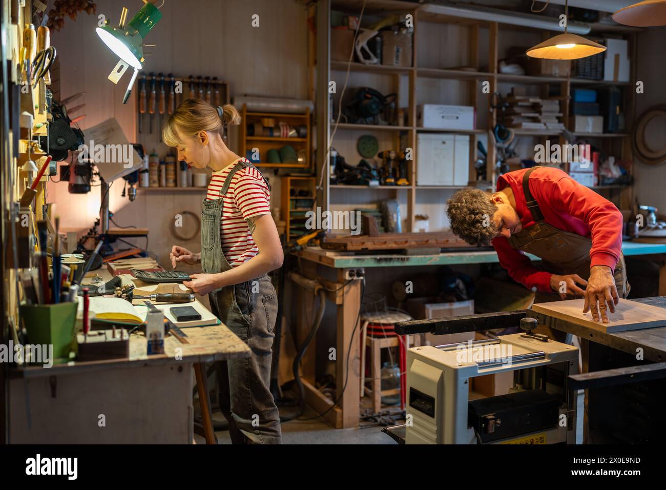 Male female carpenters working in hi-res stock photography and images ...