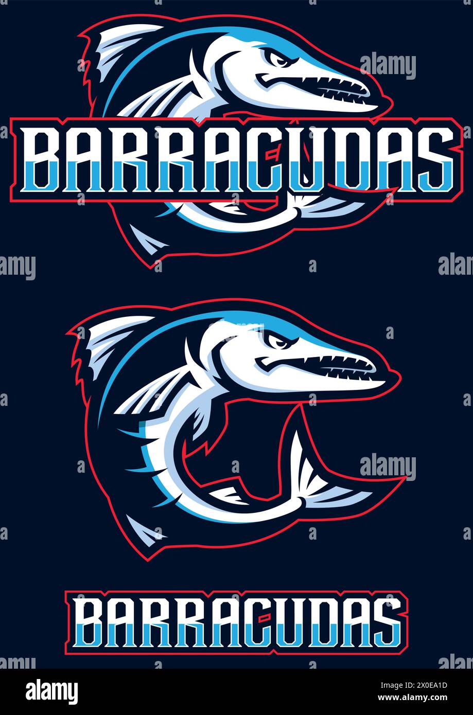Mascot style illustration of an aggressive barracuda fish Stock Vector ...