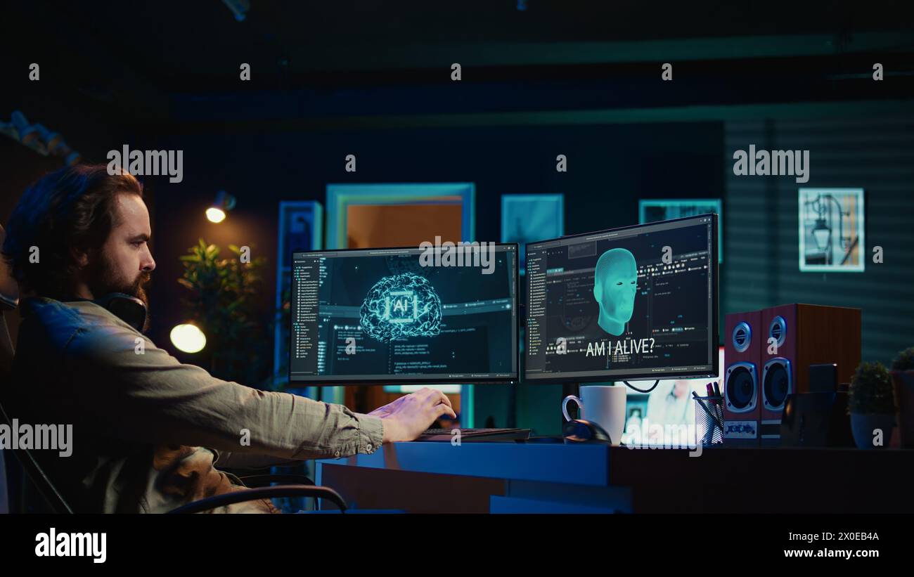 Sentient Artificial Intelligence With Own Autonomy Talking With Creator