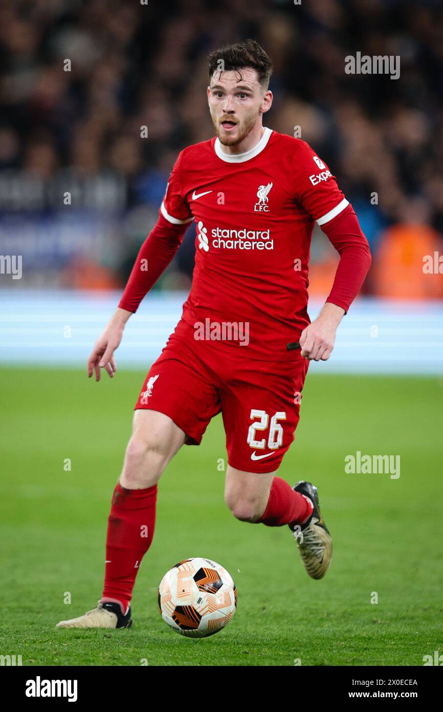 LIVERPOOL, UK - 11th Apr 2024: Andy Robertson of Liverpool in action ...