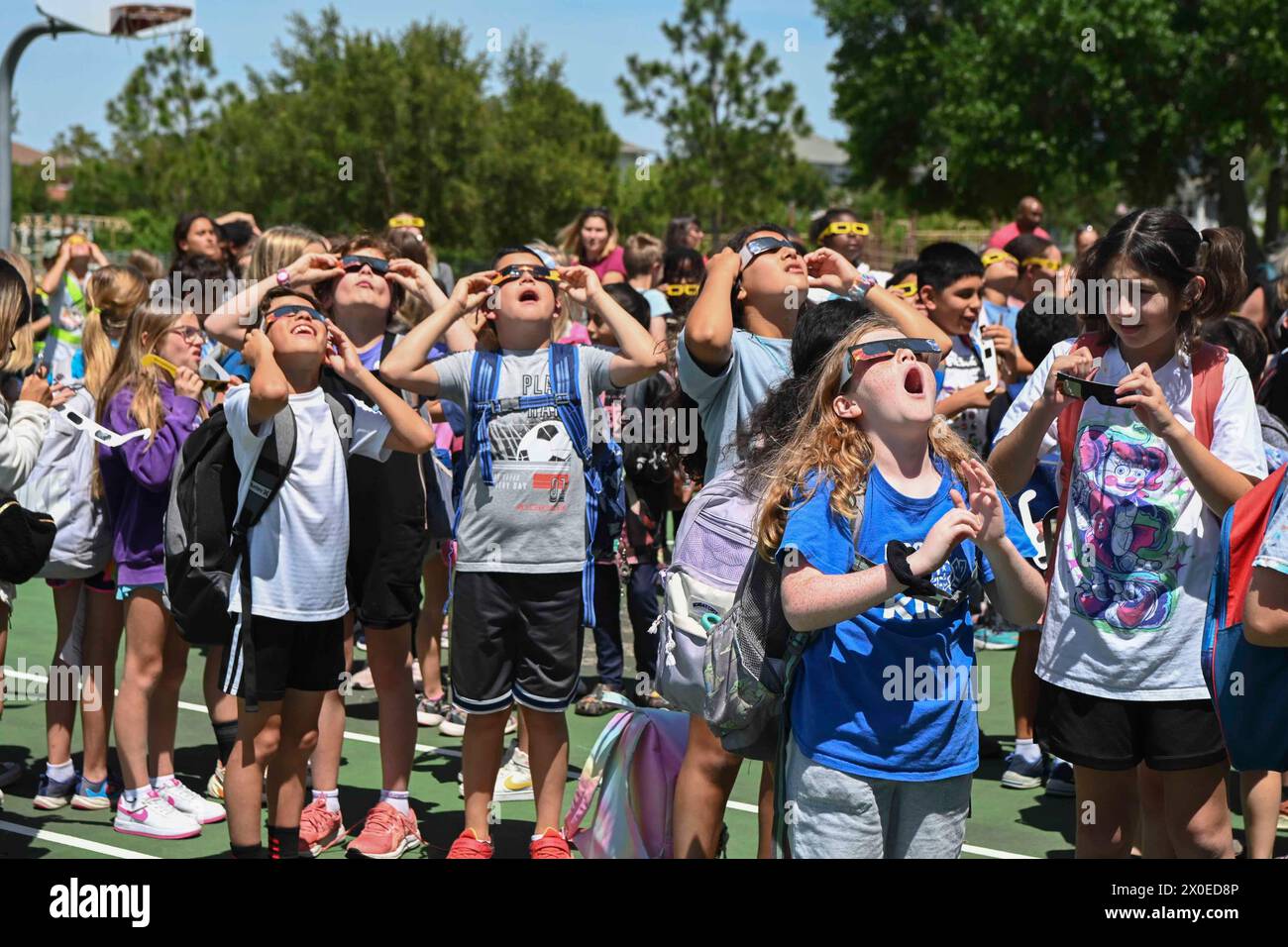 April 8, 2024 - MacDill Air Force Base, Florida, USA - Students watch ...
