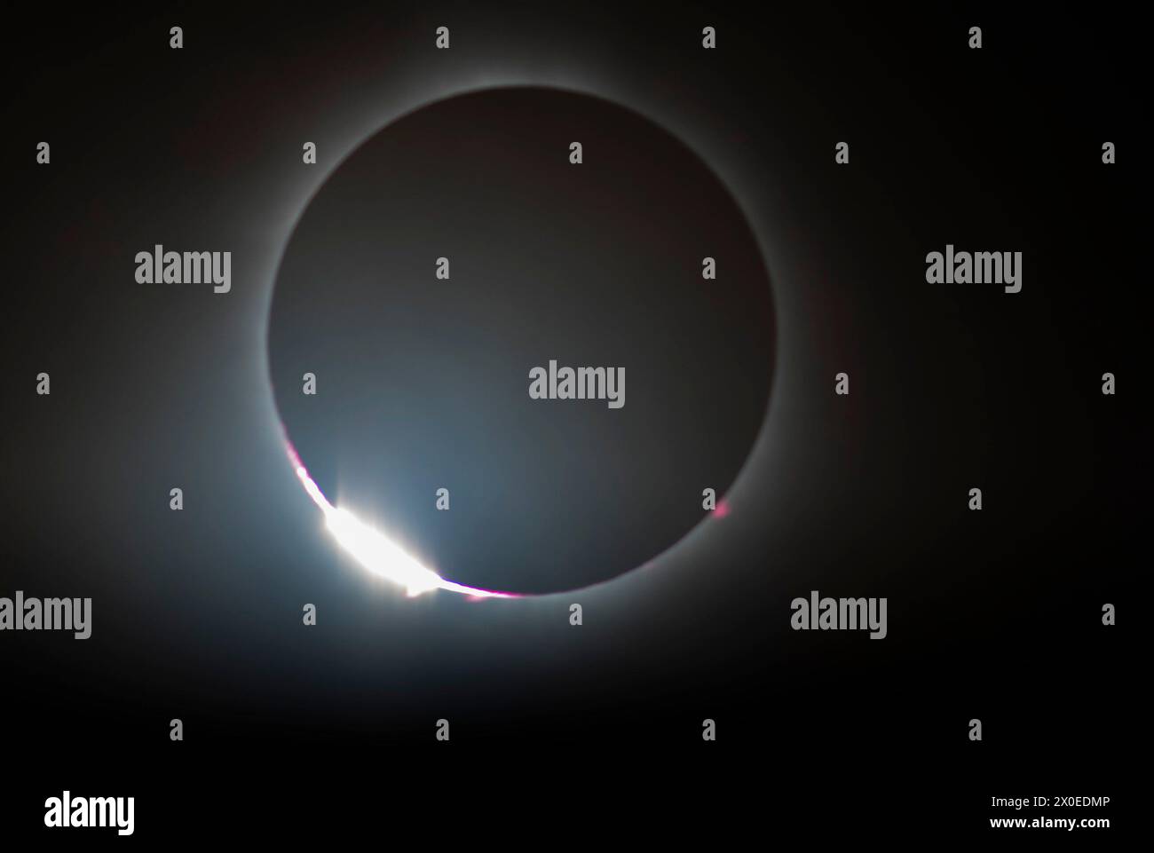 Totality comes to an end and the “diamond ring” phenomenon becomes ...