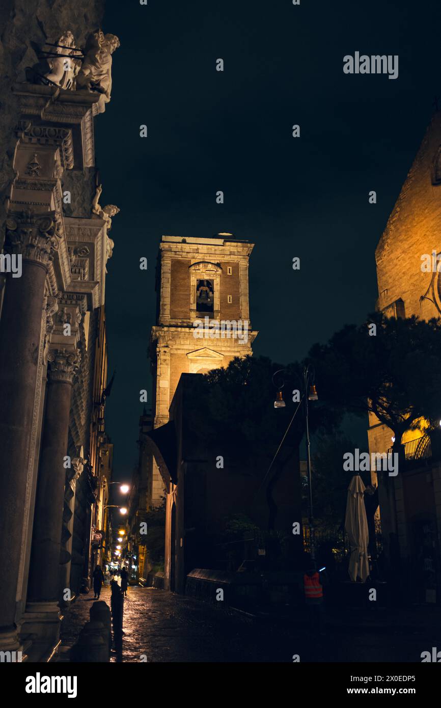 Image of the Basilica of Santa Clara with its Tower in Naples Stock ...