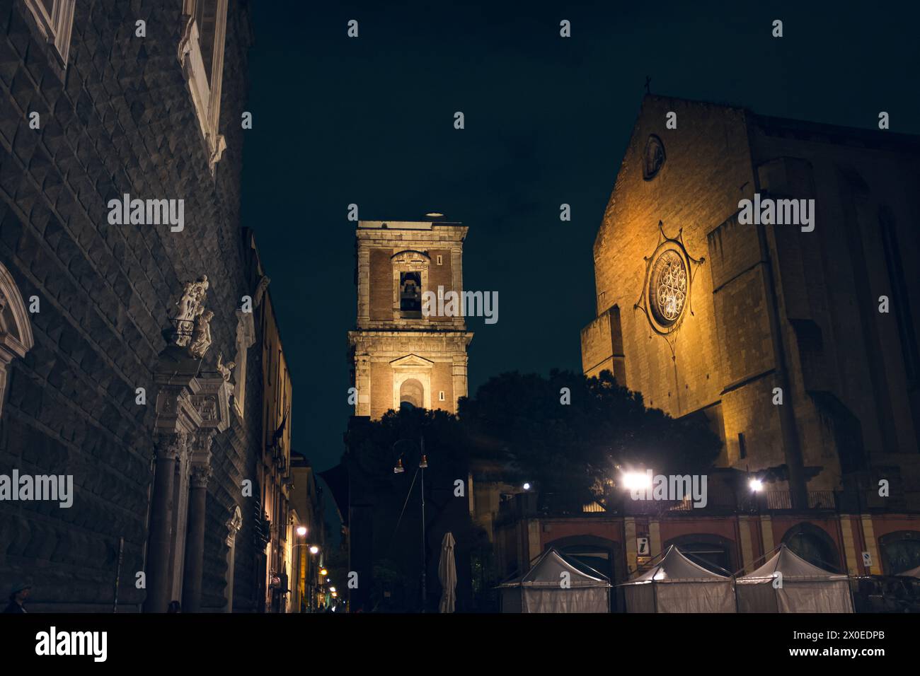Image of the Basilica of Santa Clara with its Tower in Naples Stock ...