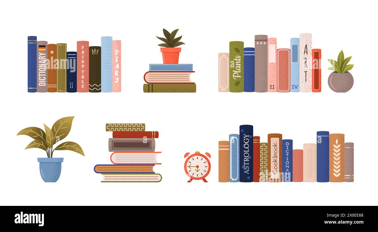 Piles books book Stock Vector Images - Alamy
