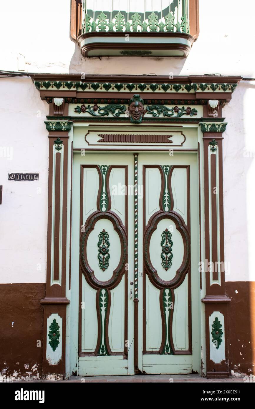 SALAMINA, COLOMBIA - JANUARY 14, 2024: House of culture at the heritage ...