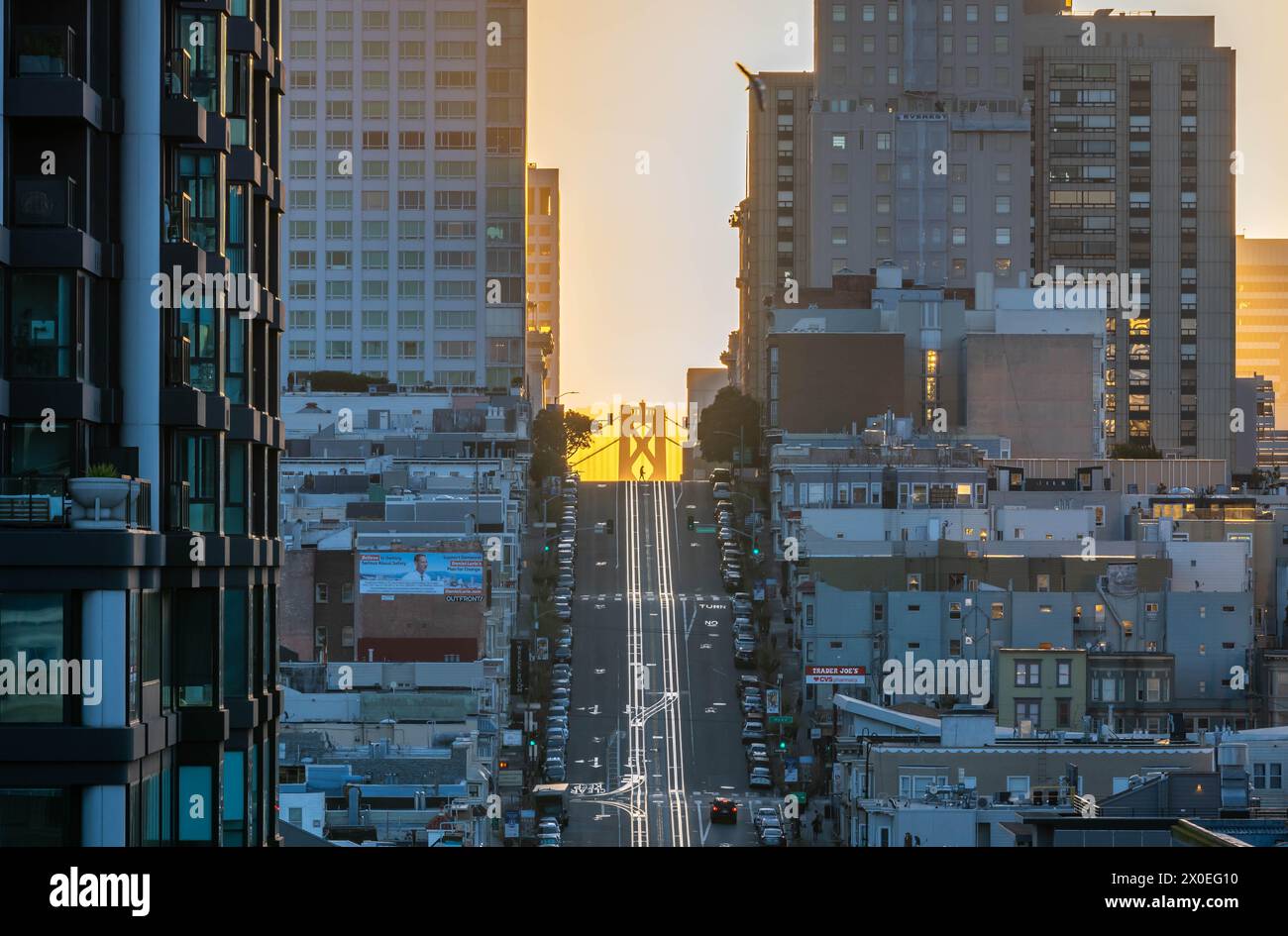 California Street at Sunrise Stock Photo - Alamy