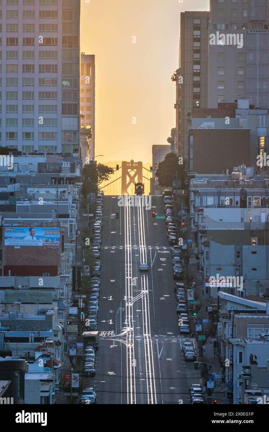 California Street at Sunrise Stock Photo - Alamy