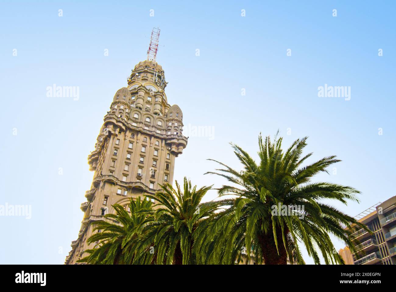 Palacio Salvo, a symbol and landmark, built in 1928 in Art Deco style ...