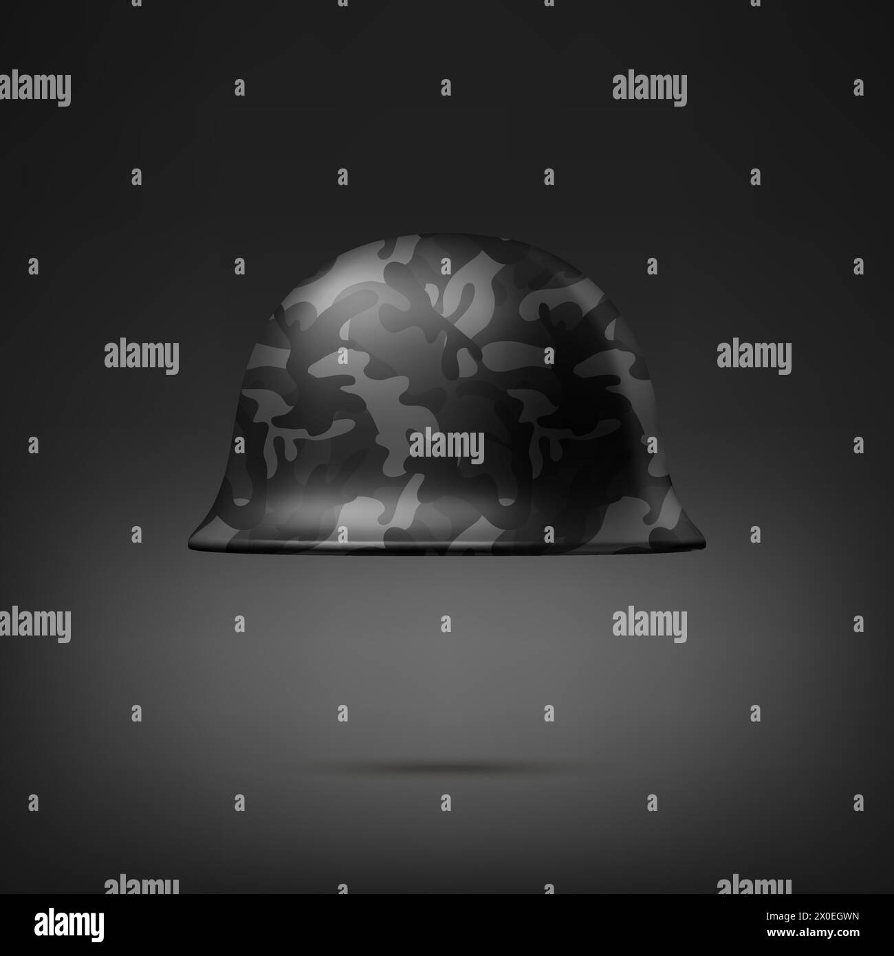 Vector 3d Realistic Black Military Soldier Protective Helmet Closeup ...