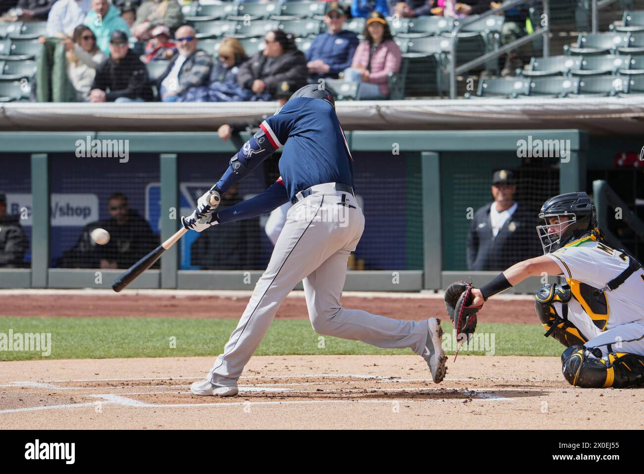 Salt Lake UT, USA. 7th Apr, 2024. Tacoma thrid baseman Brian Anderson ...