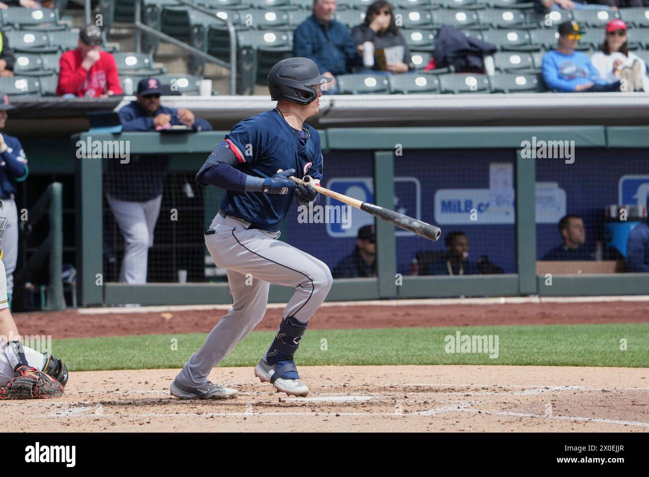 Salt Lake UT, USA. 7th Apr, 2024. Tacoma catcher Michael Papierski (21 ...
