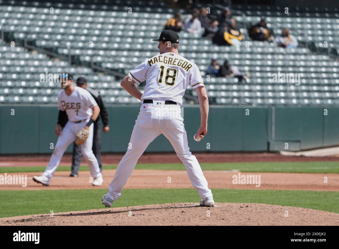 Salt Lake UT, USA. 22nd Apr, 2023. Sale Lake pitcher Travis MacGregor ...